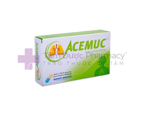 ACEMUC 200MG (3 VỈ X 10 VIÊN) - Nhà thuốc Tâm Dược
